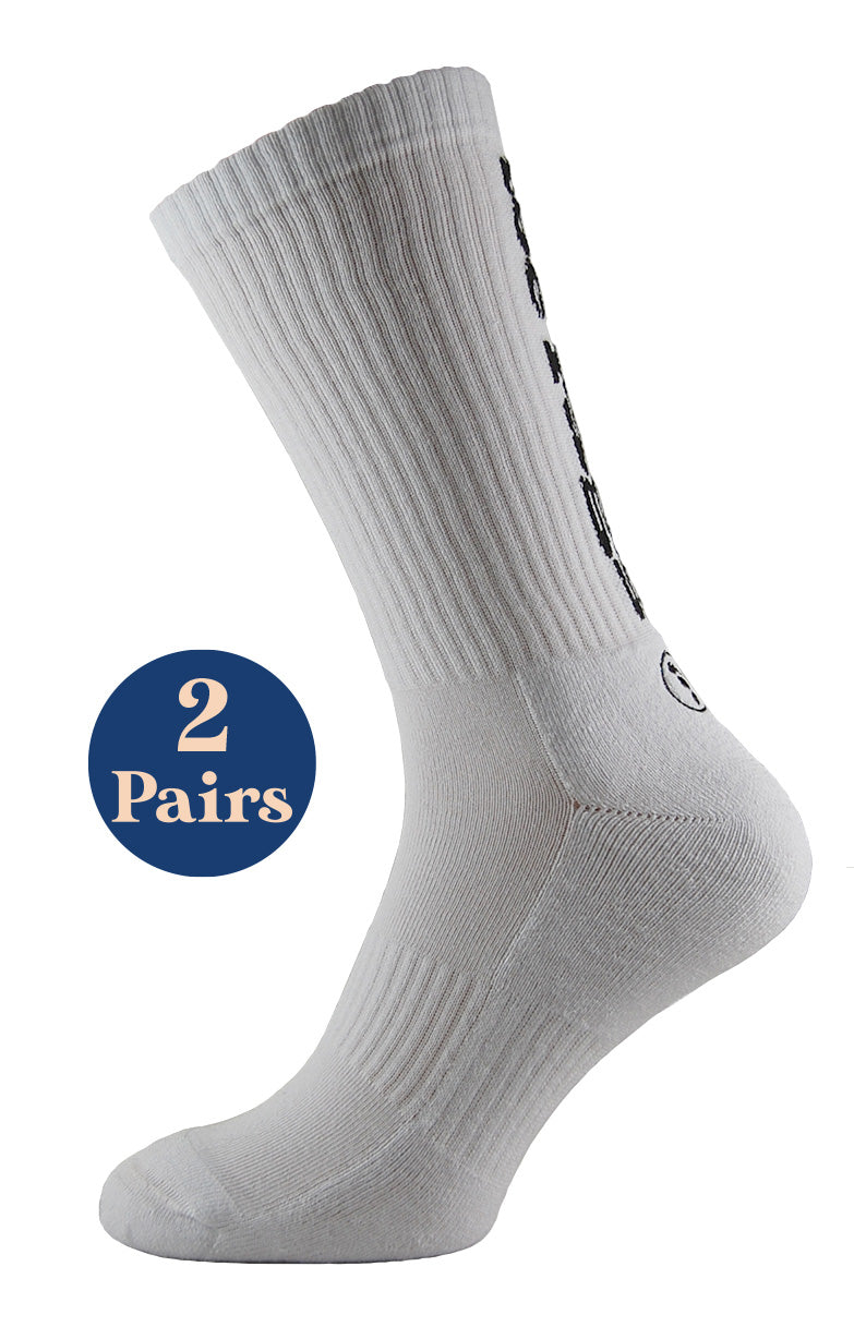 2 Pairs Toe Rags® Fashion Crew White – socksupermarket