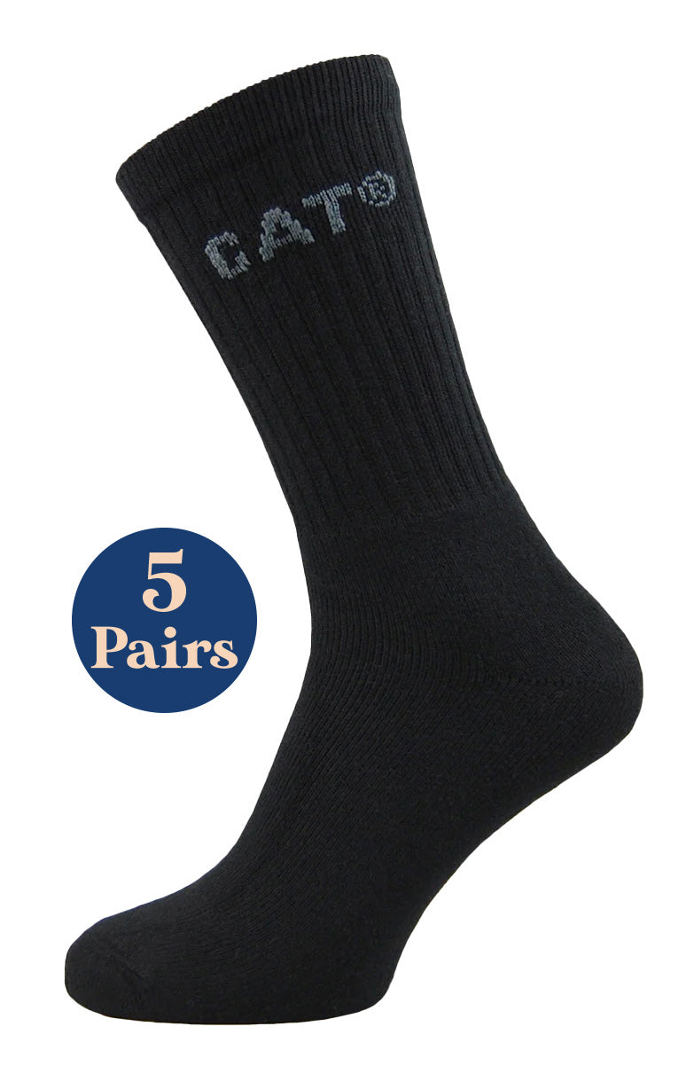 5 Pairs Caterpillar Performance Socks Black – socksupermarket