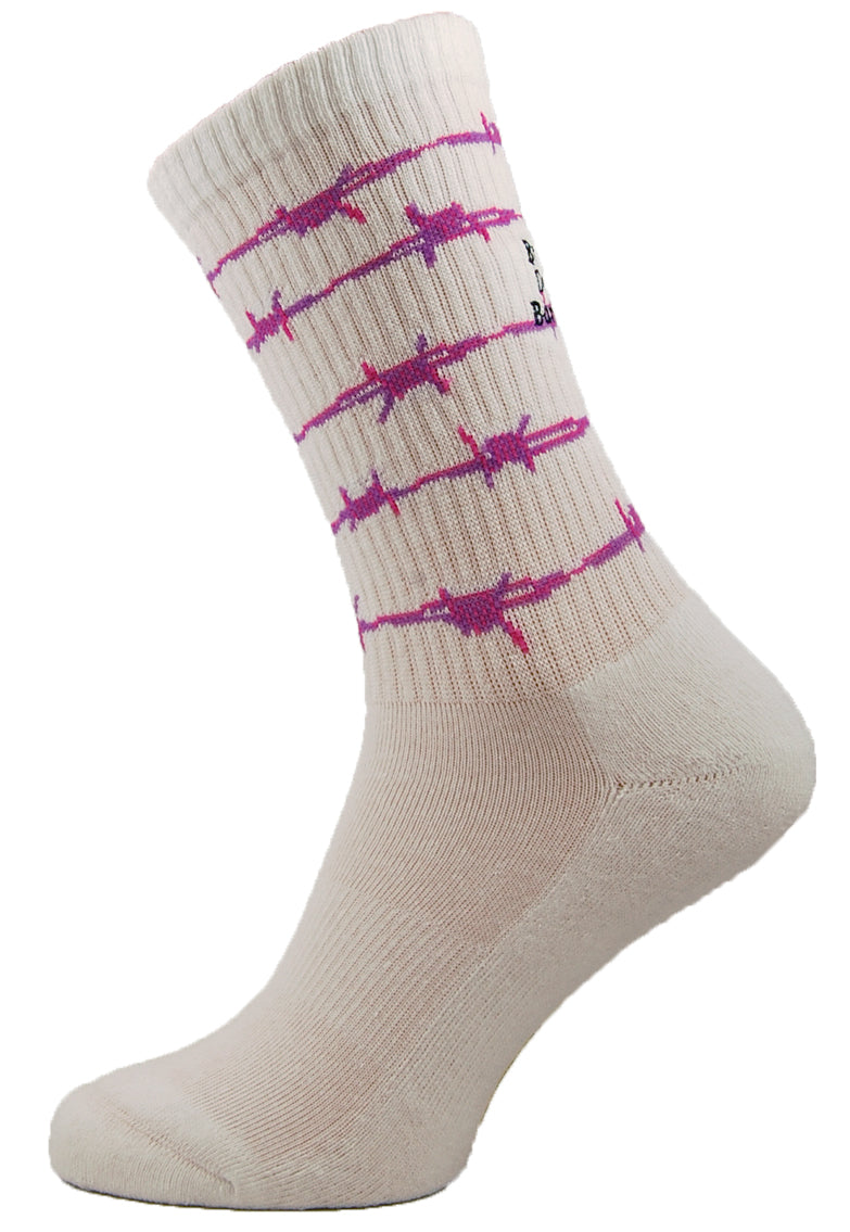 Sole Happy! Personalised Barbed Wire Upcycled Crew Socks – socksupermarket